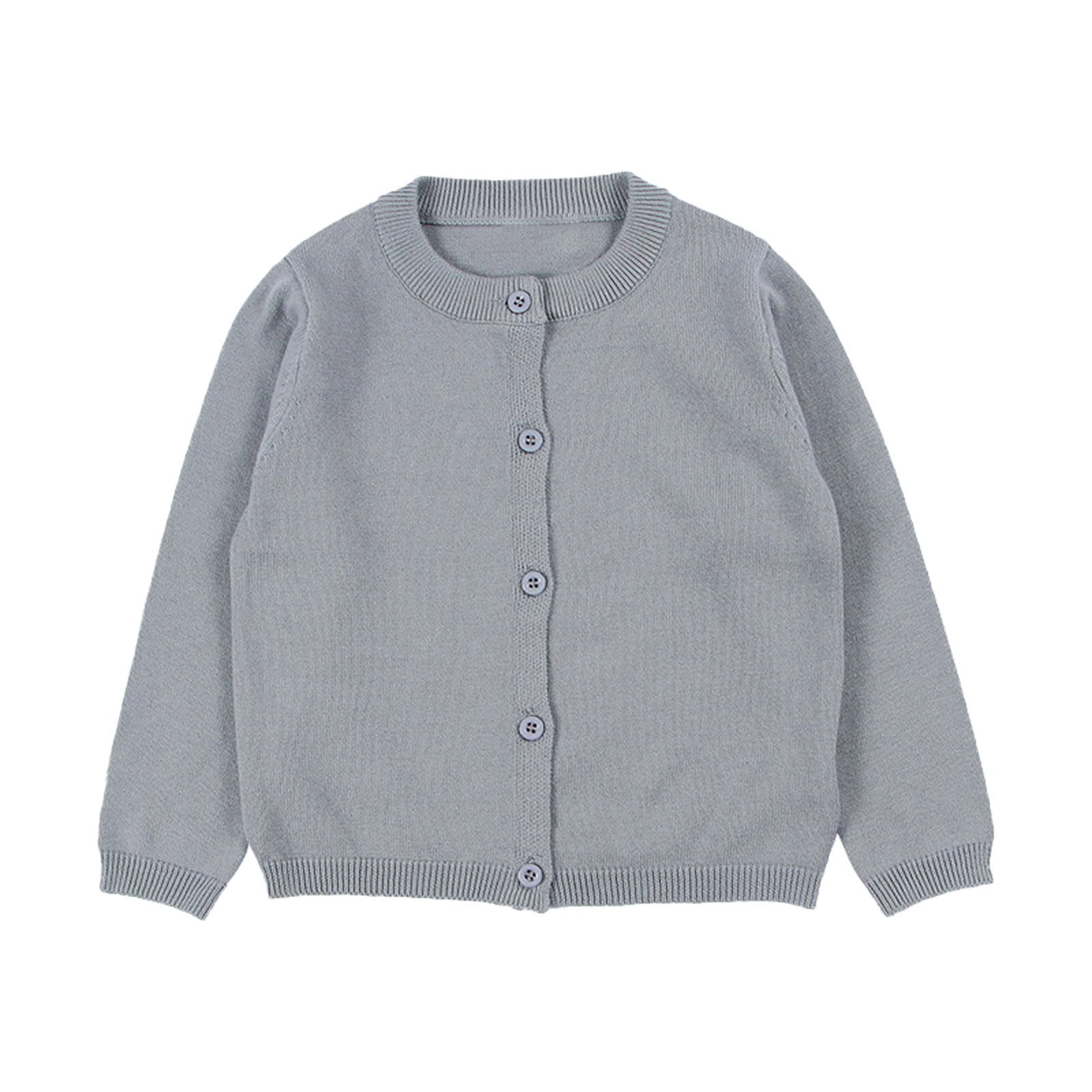 Baby Kids Girls Cardigan Long Sleeve Kid Button Sweater Girl Crew Neck ...