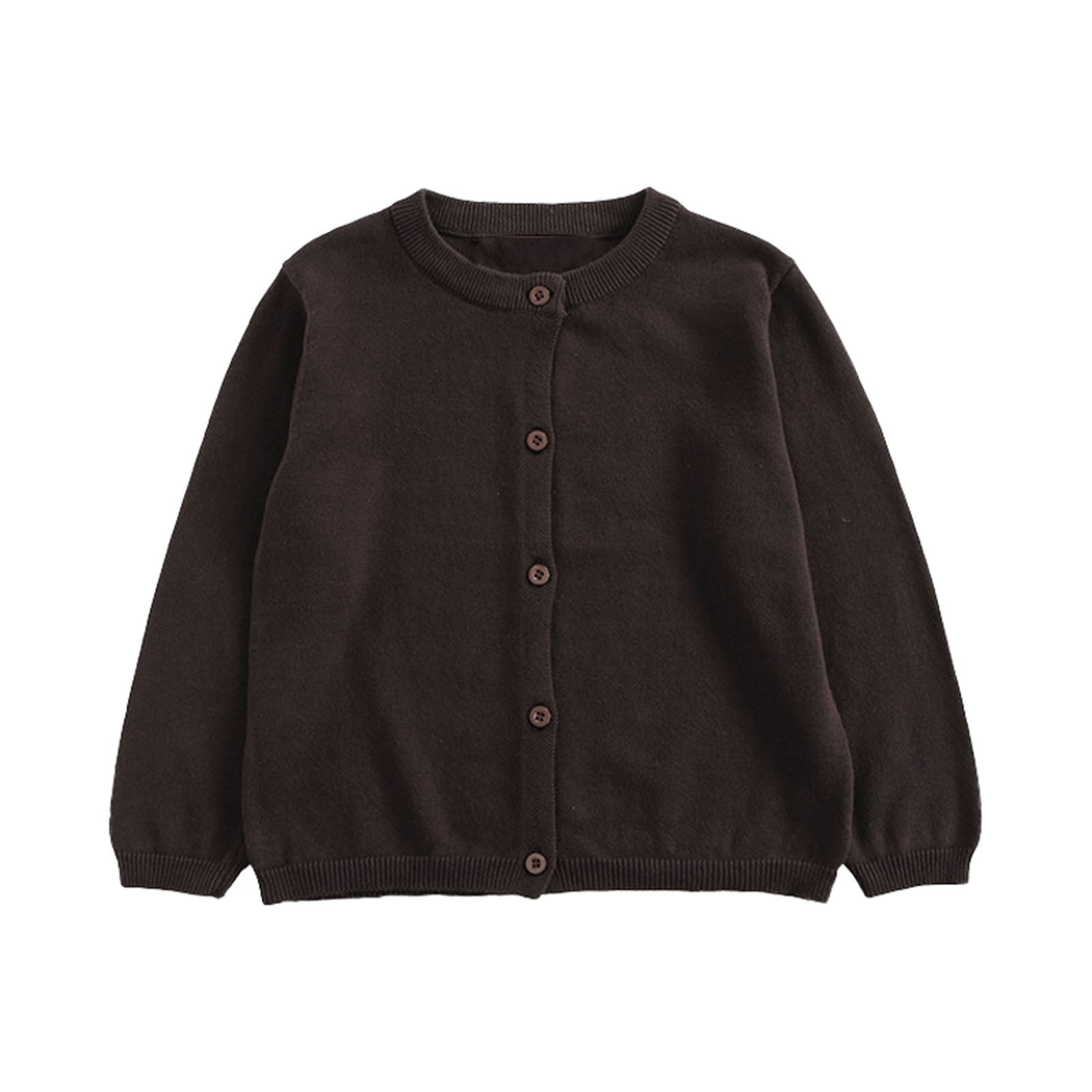 Baby Kids Girls Cardigan Long Sleeve Kid Button Sweater Girl Crew Neck ...