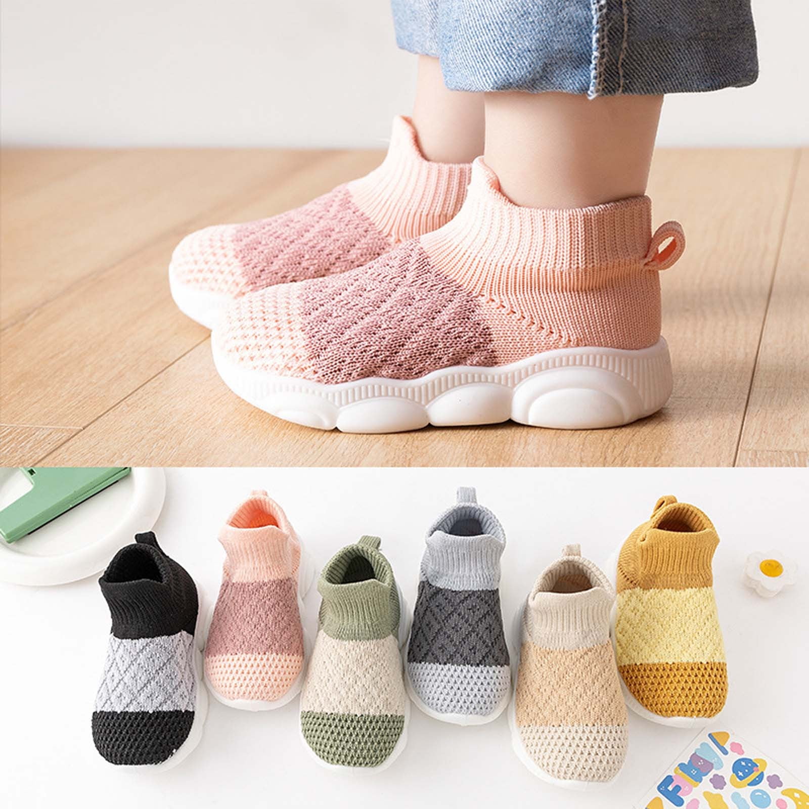 Baby Kids Lightweight Shoes Non-Slip Soft Sole Sock Shoes Infant First ...
