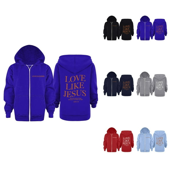 Baby Kids Long Sleeve Letter Printed Hoodie Zipper Up Soft Sweatshirts ...