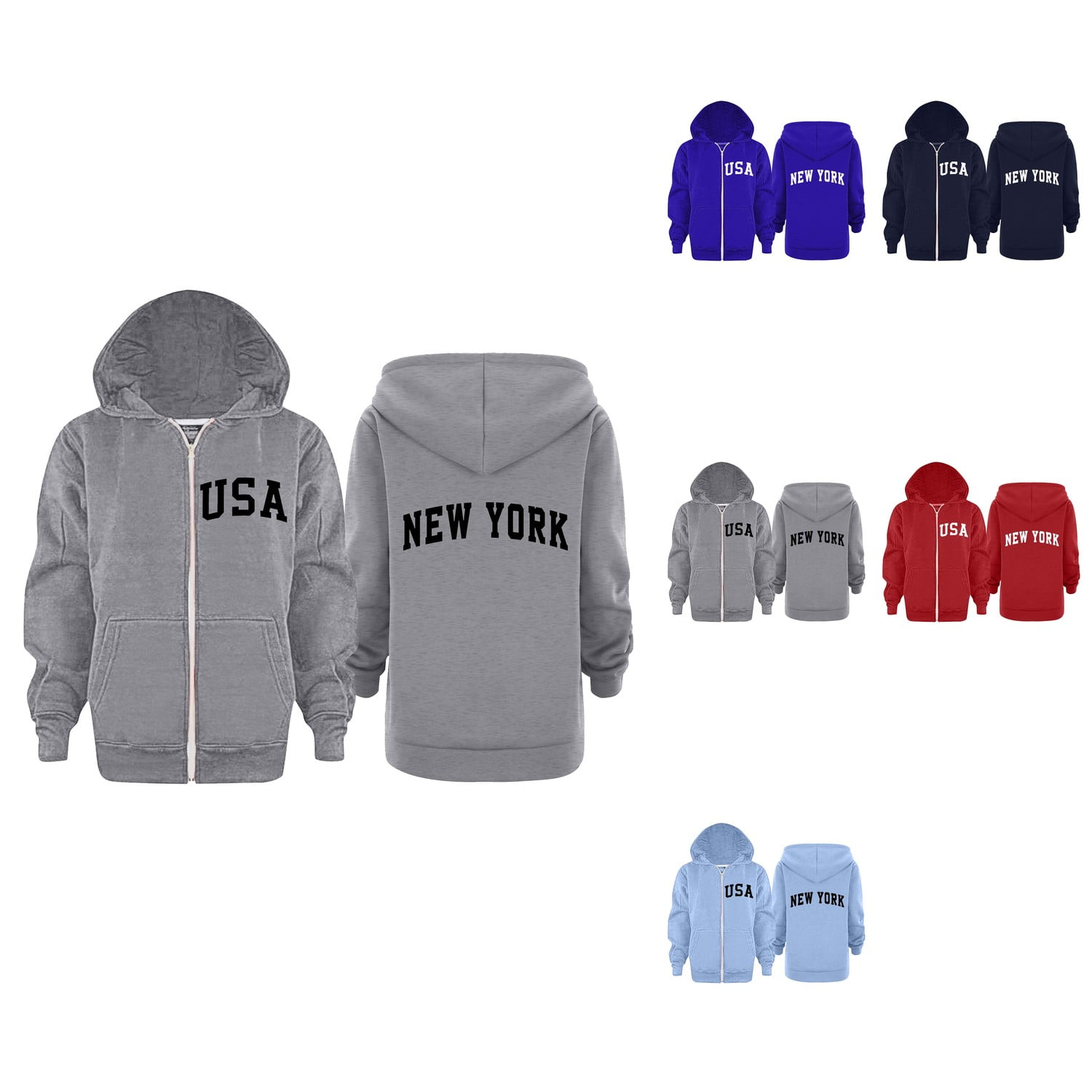 Baby Kids Long Sleeve Letter Printed Hoodie Zipper Up Sweatshirts ...