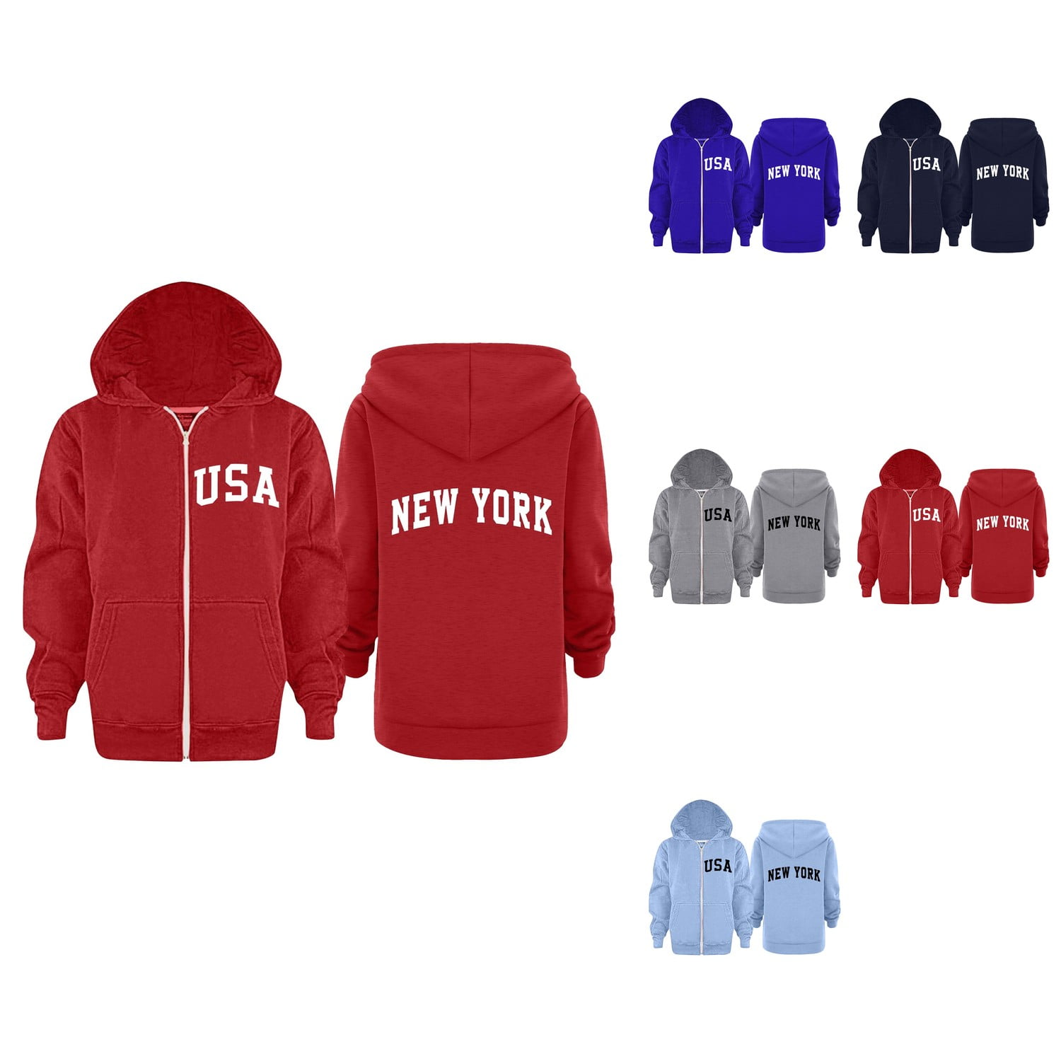 Baby Kids Long Sleeve Letter Printed Hoodie Zipper Up Sweatshirts ...