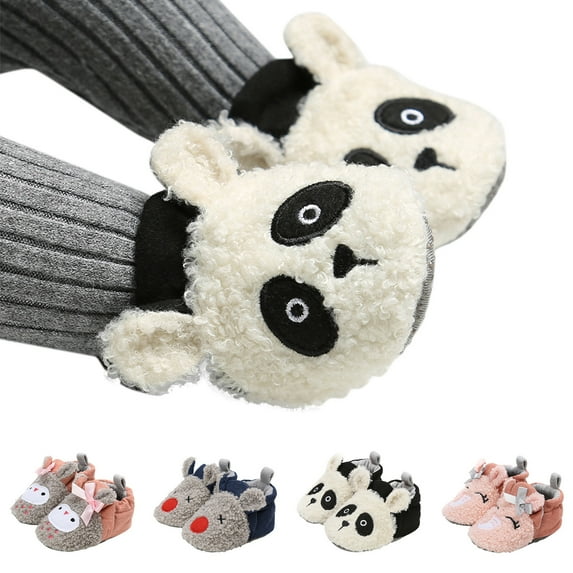 Baby Kids Non-Skid Indoor Panda Walking Shoes Breathable Warm Elastic ...