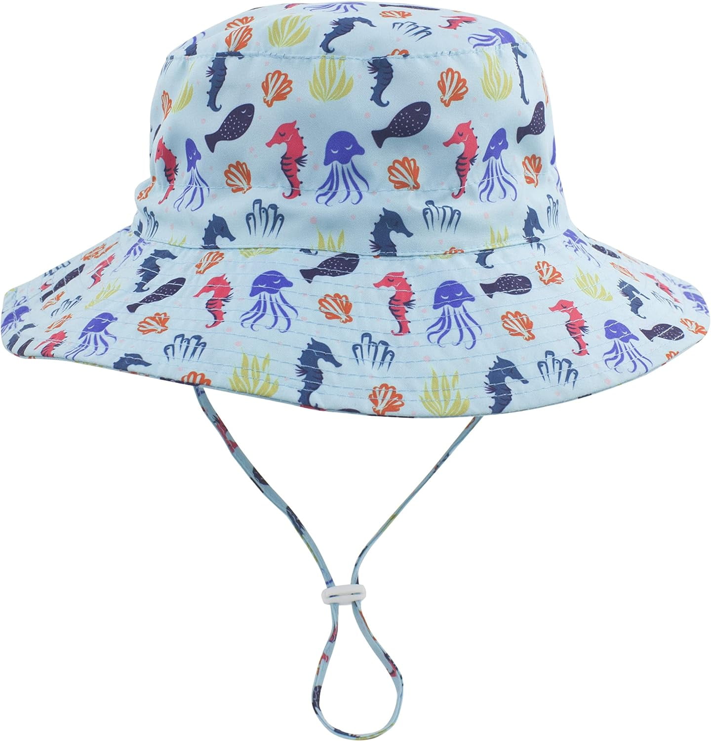 Baby Kids Printed Sun Hat Wide Brim UPF 50+ UV Protection Bucket Hat ...