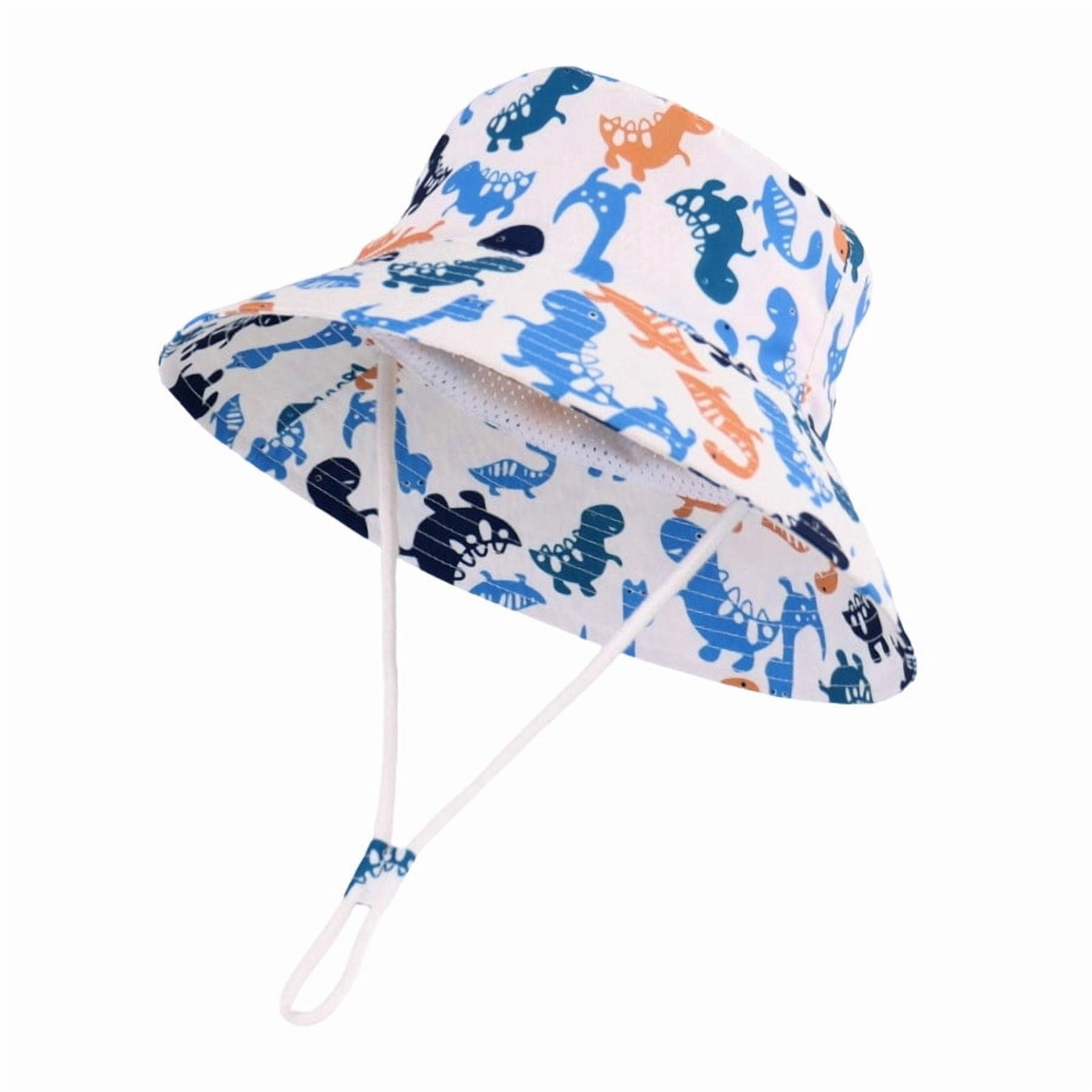 Baby Kids Sun Hat UPF 50+ Cute Printed Bucket Wide Brim Sun Cap Summer ...