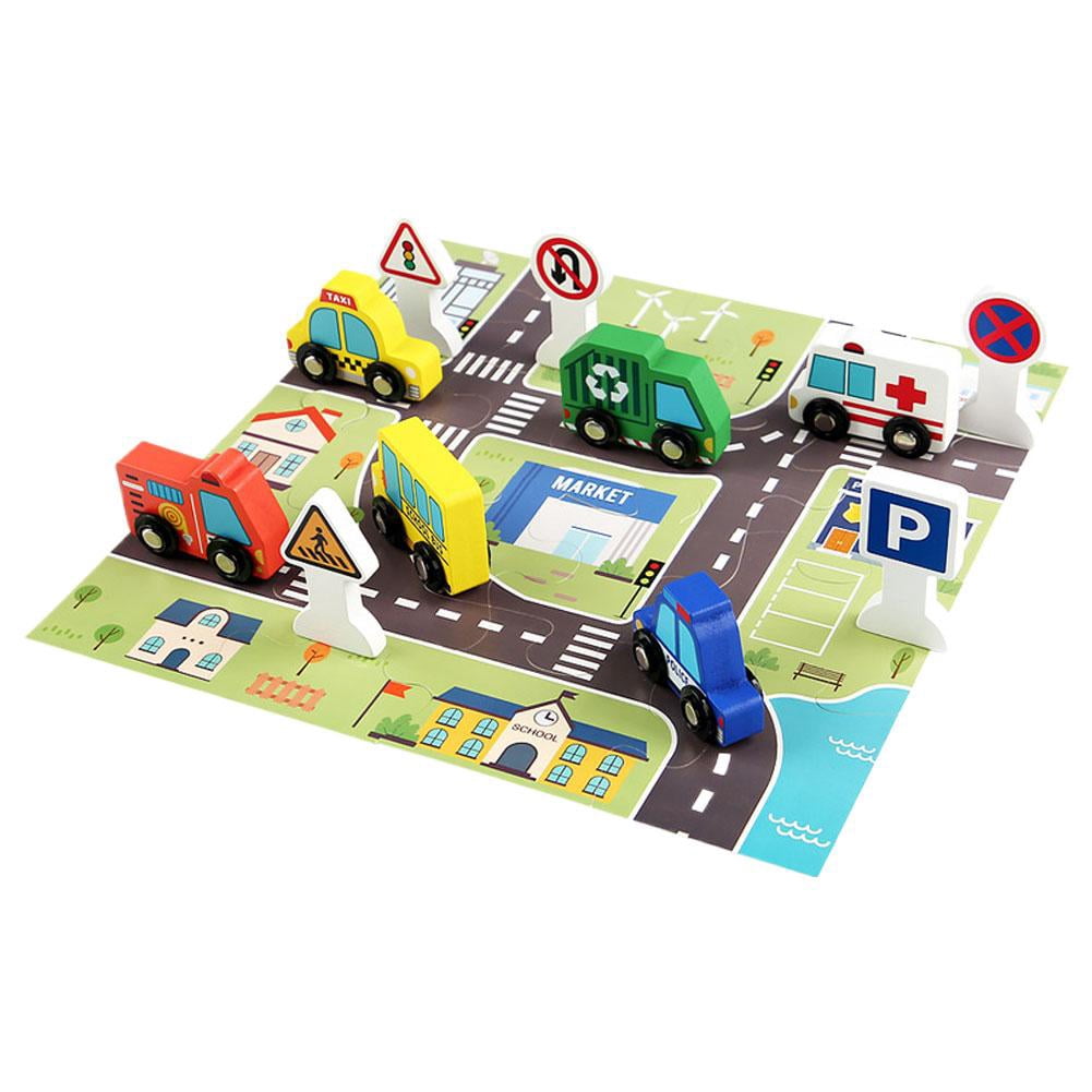Baby Kids Toy Car Traffic Road City Scene Signs Education Play Puzzles ...