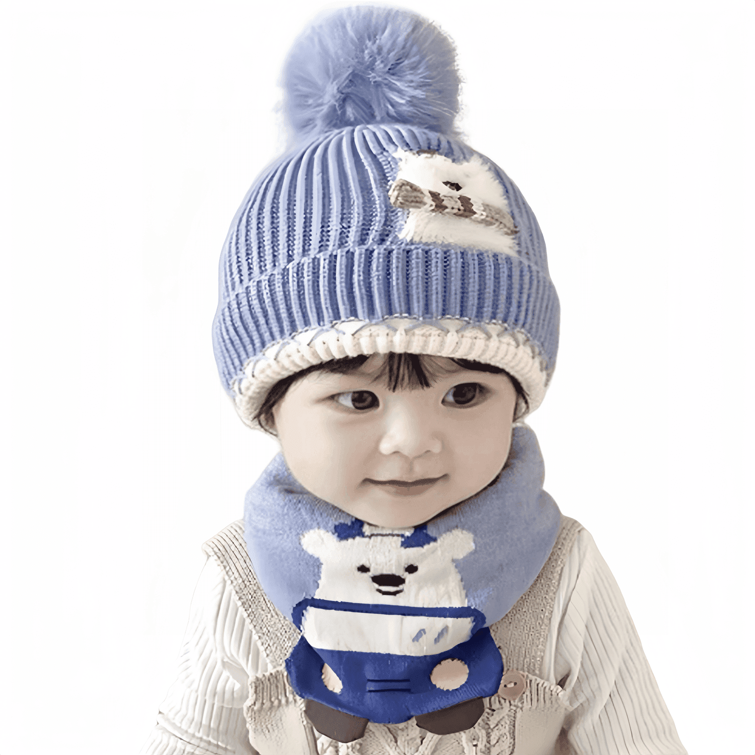 Baby Kids Winter Warm Hats, Infant Toddler Children Pom Pom Beanie Knit Cap Girls Boys-2 piece ...
