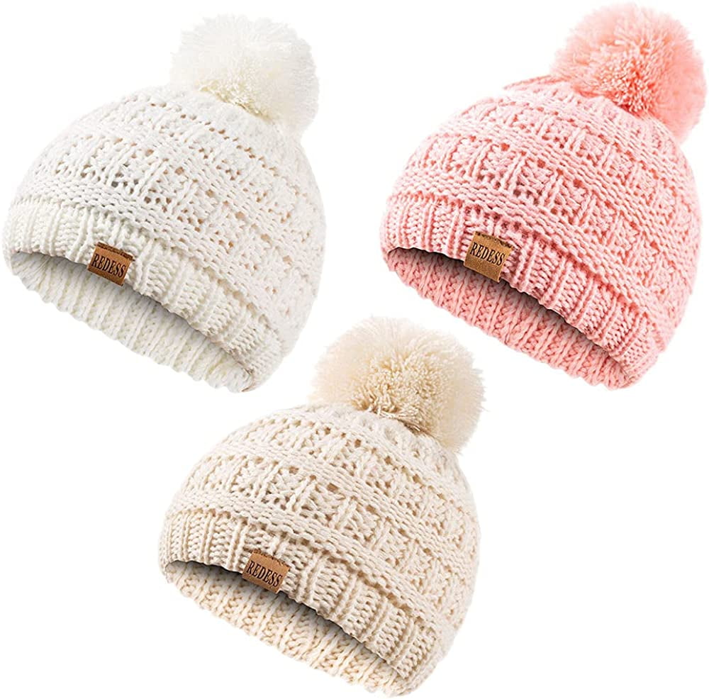Baby Kids Winter Warm Hats, Infant Toddler Children Pom Pom Beanie Knit ...