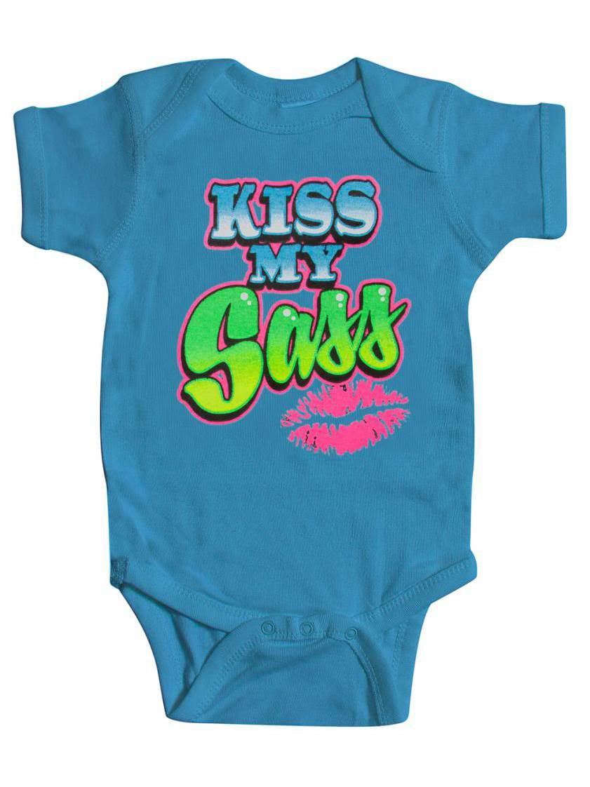 Baby "Kiss My Sass" Bodysuit - Turquoise - 24M - Walmart.com
