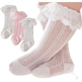 Baby Knee High Socks Non Slip Grip Ankle Socks Ruffled Long Stockings ...