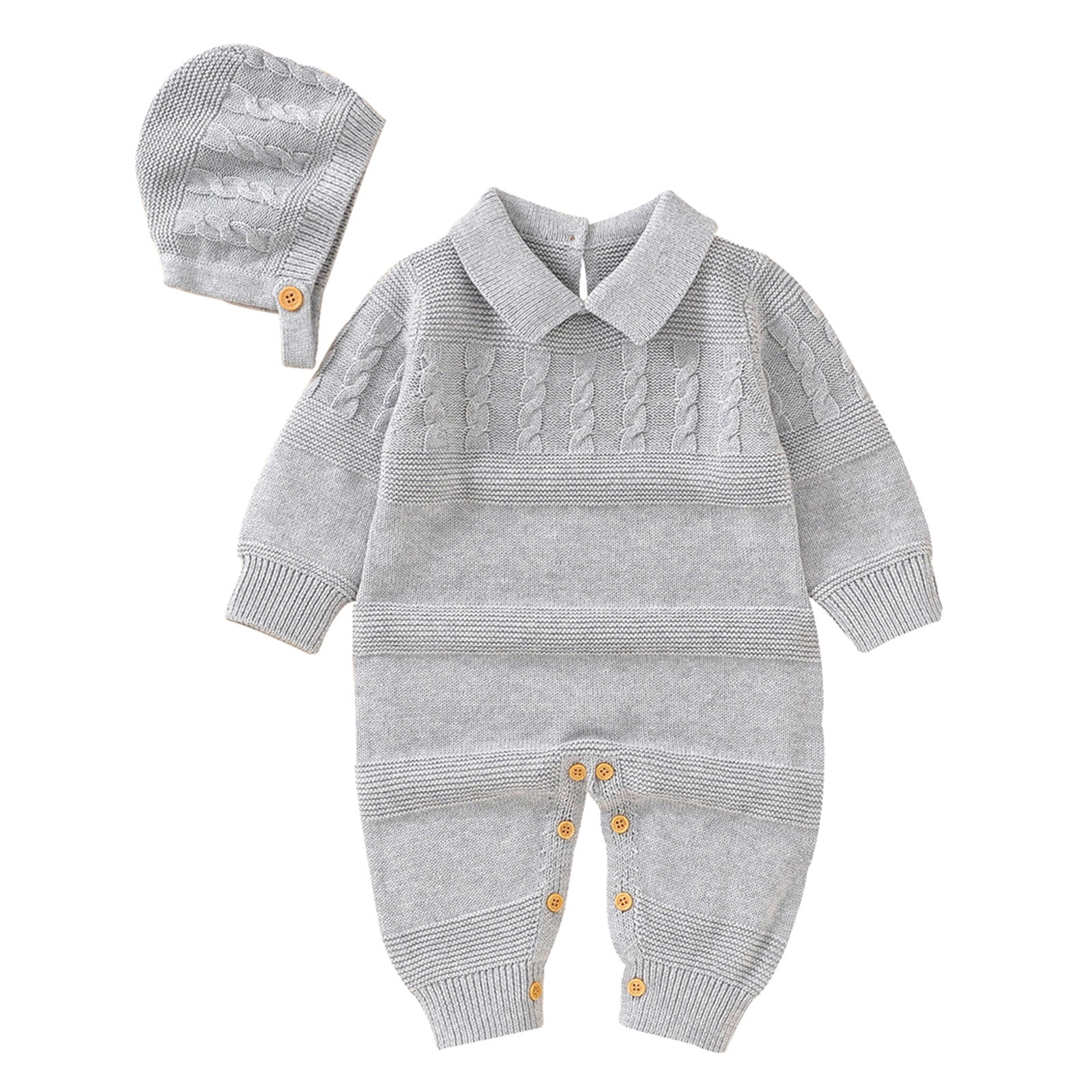 Baby Knit Romper Cotton Long Sleeve Boy Girl Sweater Clothes Baby ...