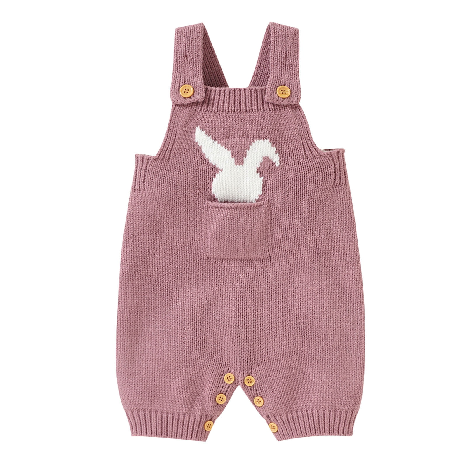 Baby Knit Romper Cotton Sleeveless Strap Boys Girls Bunny Pattern ...