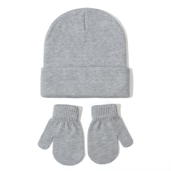 Baby Knitted Hat And Set Versatile Solid Color European Autumn Winter ...