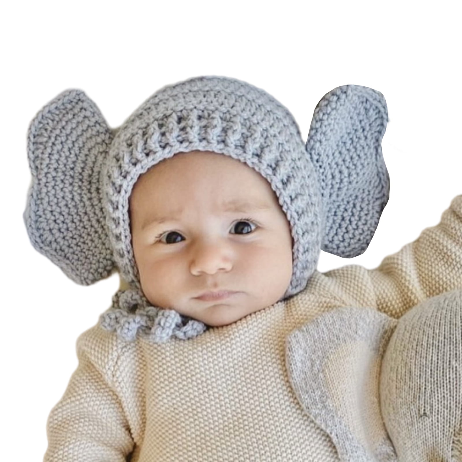 Baby Knitted Hat Soft Breathable Beanies Cap with Chin Strap Neonatal ...
