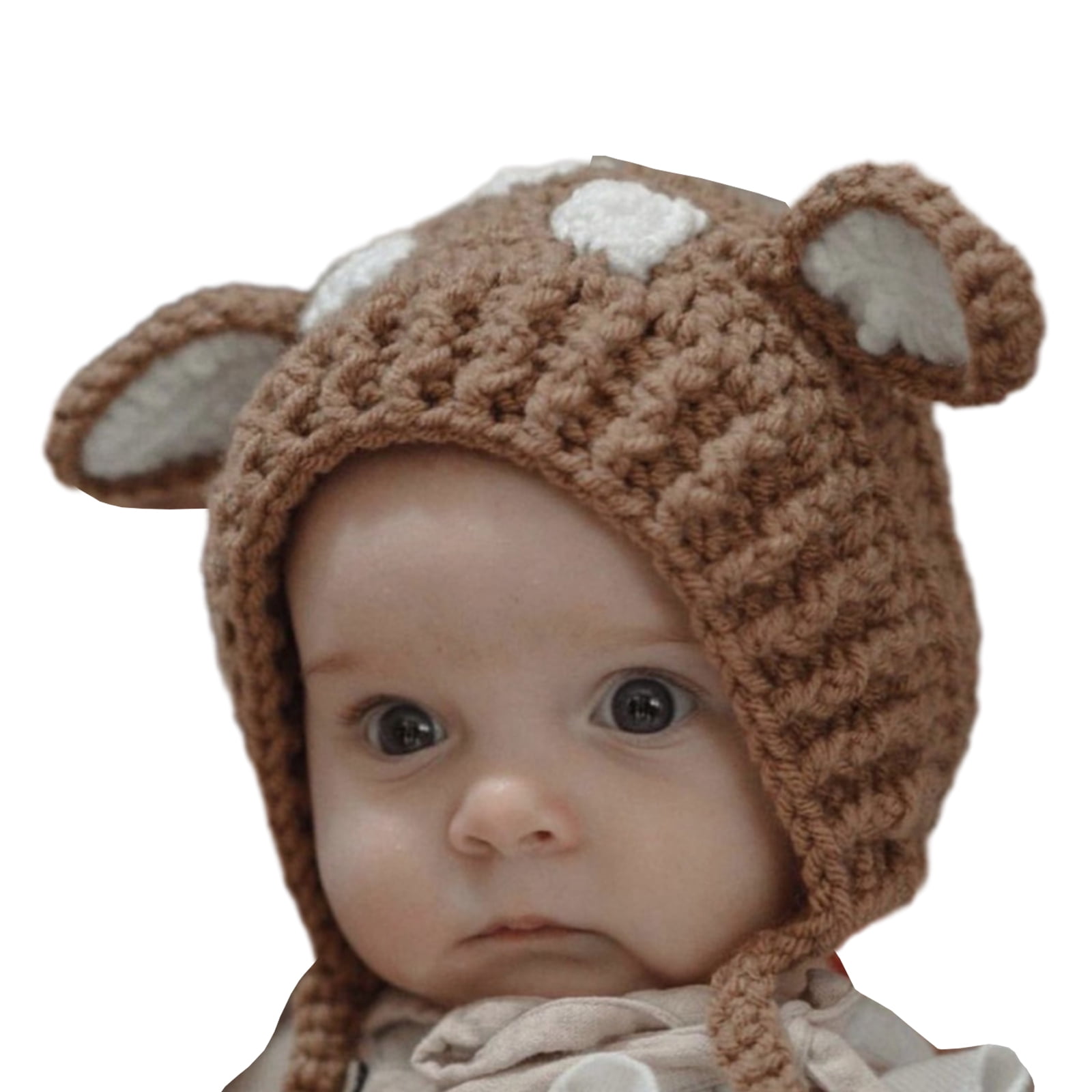 Baby Knitted Hat Soft Breathable Beanies Cap with Chin Strap Neonatal ...