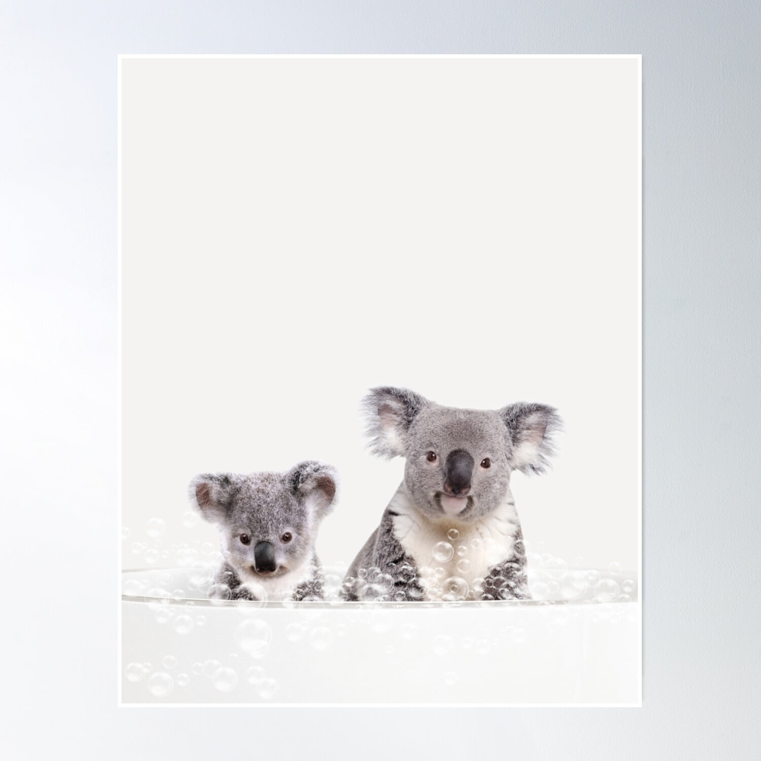 Baby Koala In Bathtub, Neutral Print, Koala Bathing, Animals In Bathtub ...
