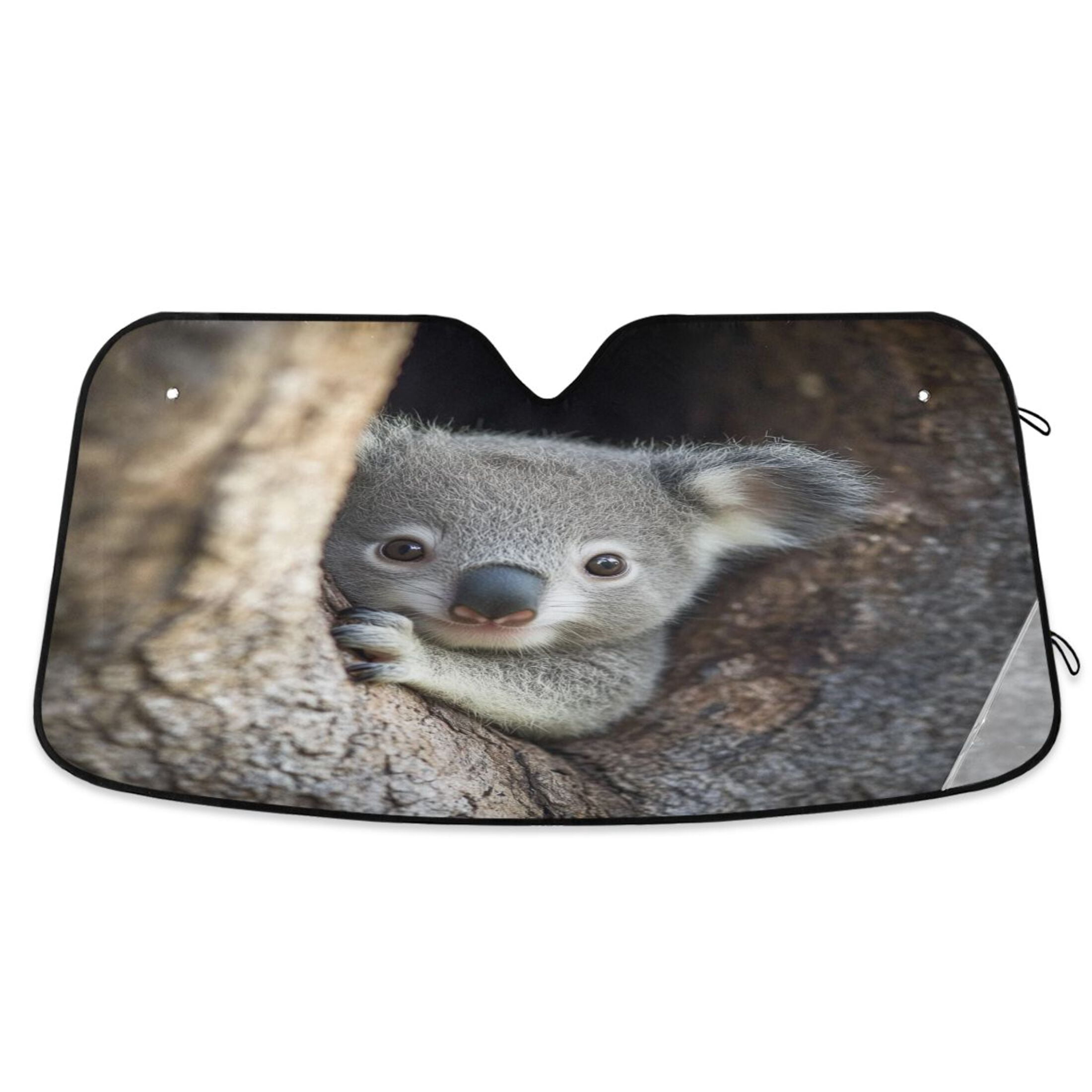 Baby Koala in Tree Hole Windshield Sun Shade Automobile Visor Accordion ...