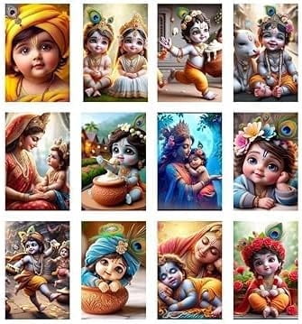 Baby Krishna, Laddu Gopal JI, 12 PCS, Little Bal Gopal Baby God Krishna ...