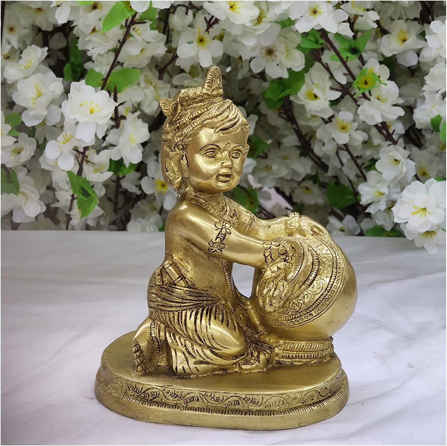 Baby Krishna Statue Lord Krishna Figurine Brass Krishna Idol Hindu God ...