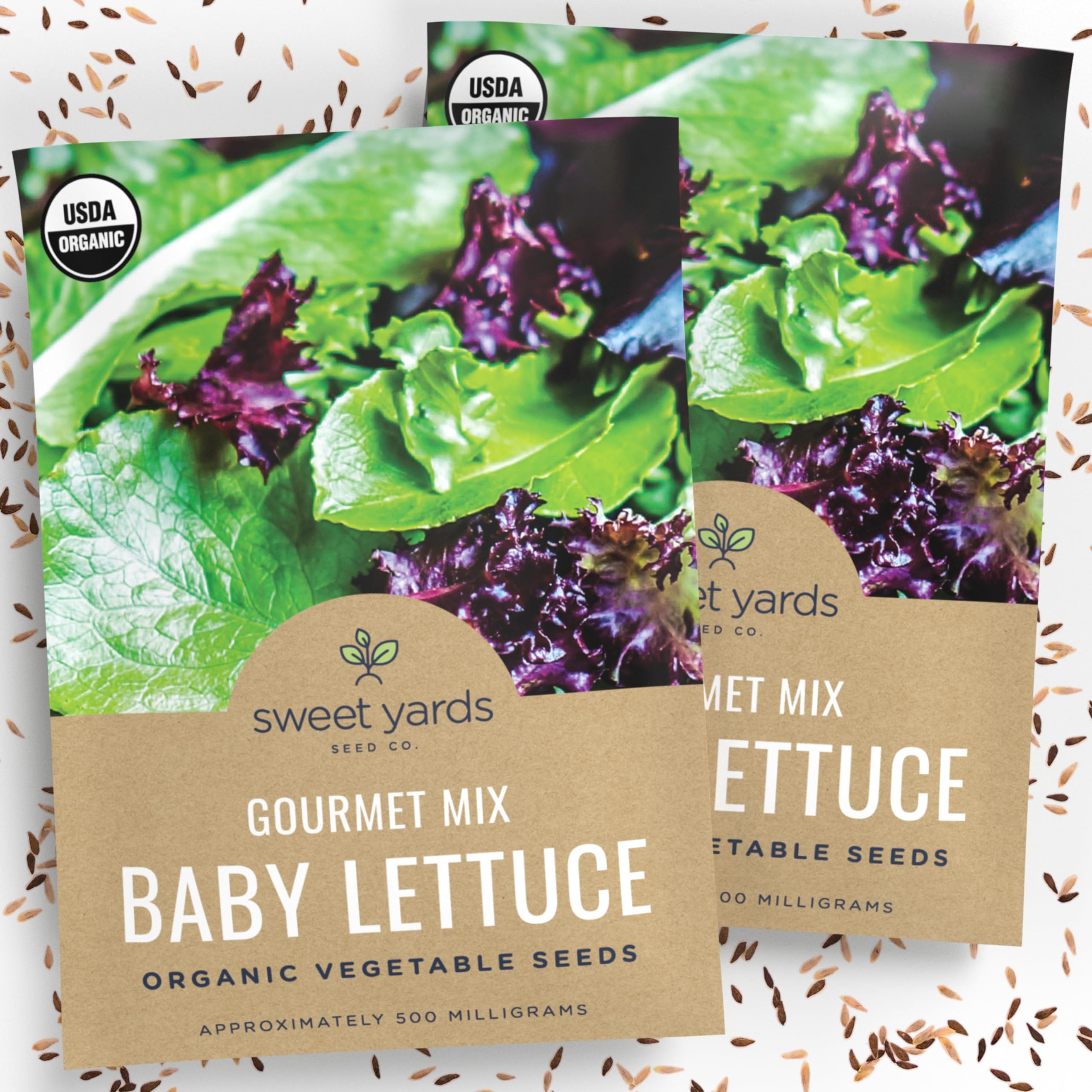 Baby Leaf Lettuce Seeds (Colorful Spring Mix) MHD1- 2 SEED PACKETS ...
