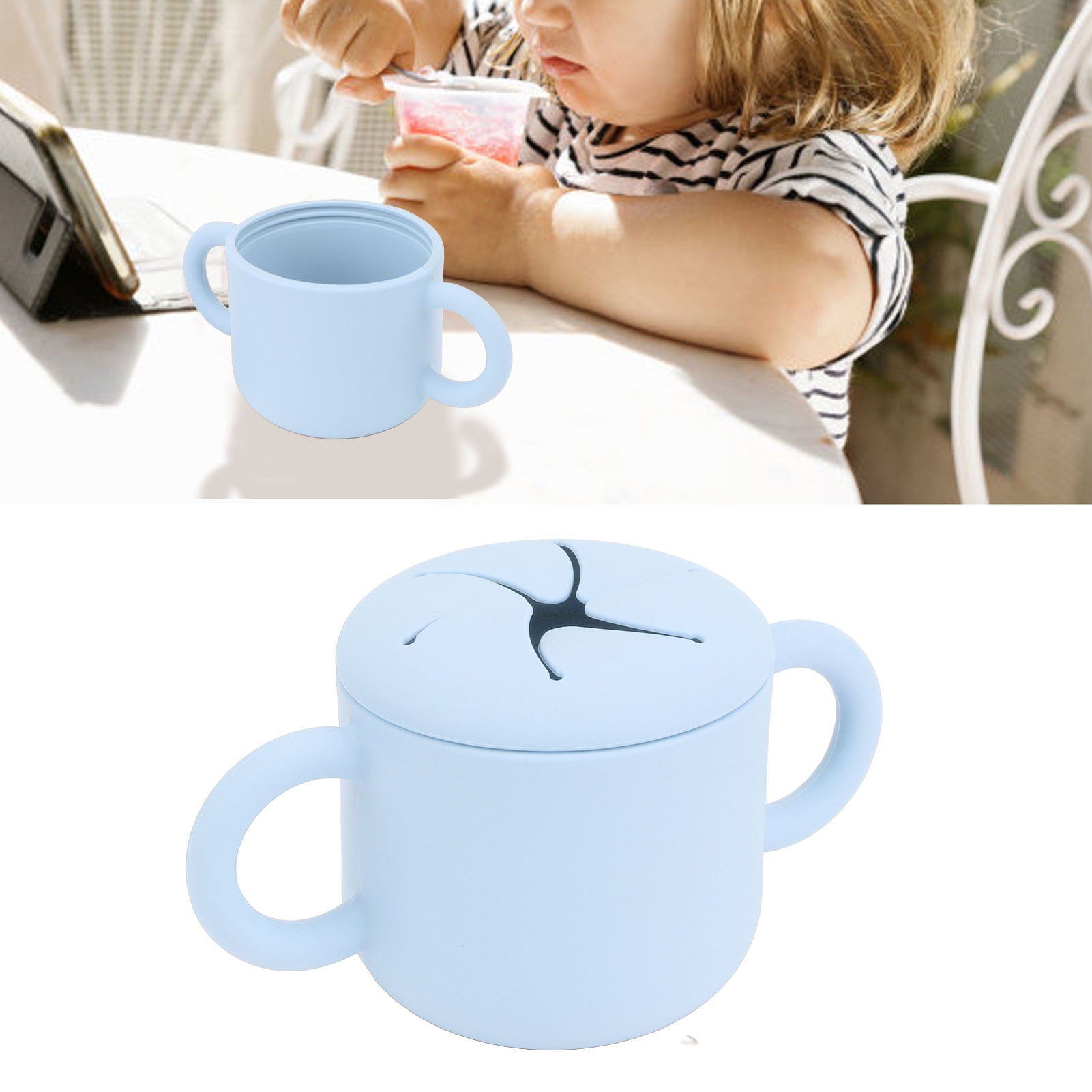 Baby Learning Drinking Cup Silicone Double Handles Design Easy Cleaning ...