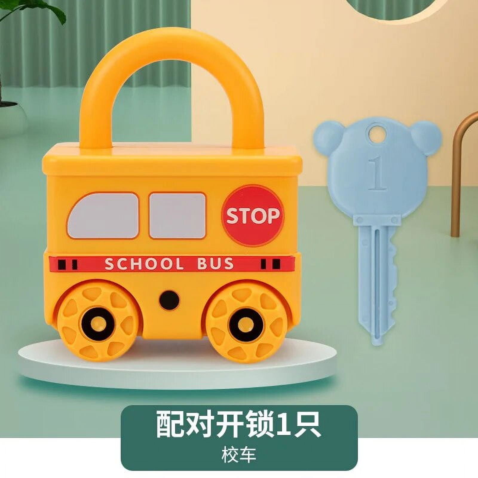 Baby Learning Lock with Key Car Games Educational Toy Number Matching ...