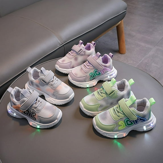 Baby Led Lights Shoes Lightweight Barefoot Walking Shoes Non-Slip ...