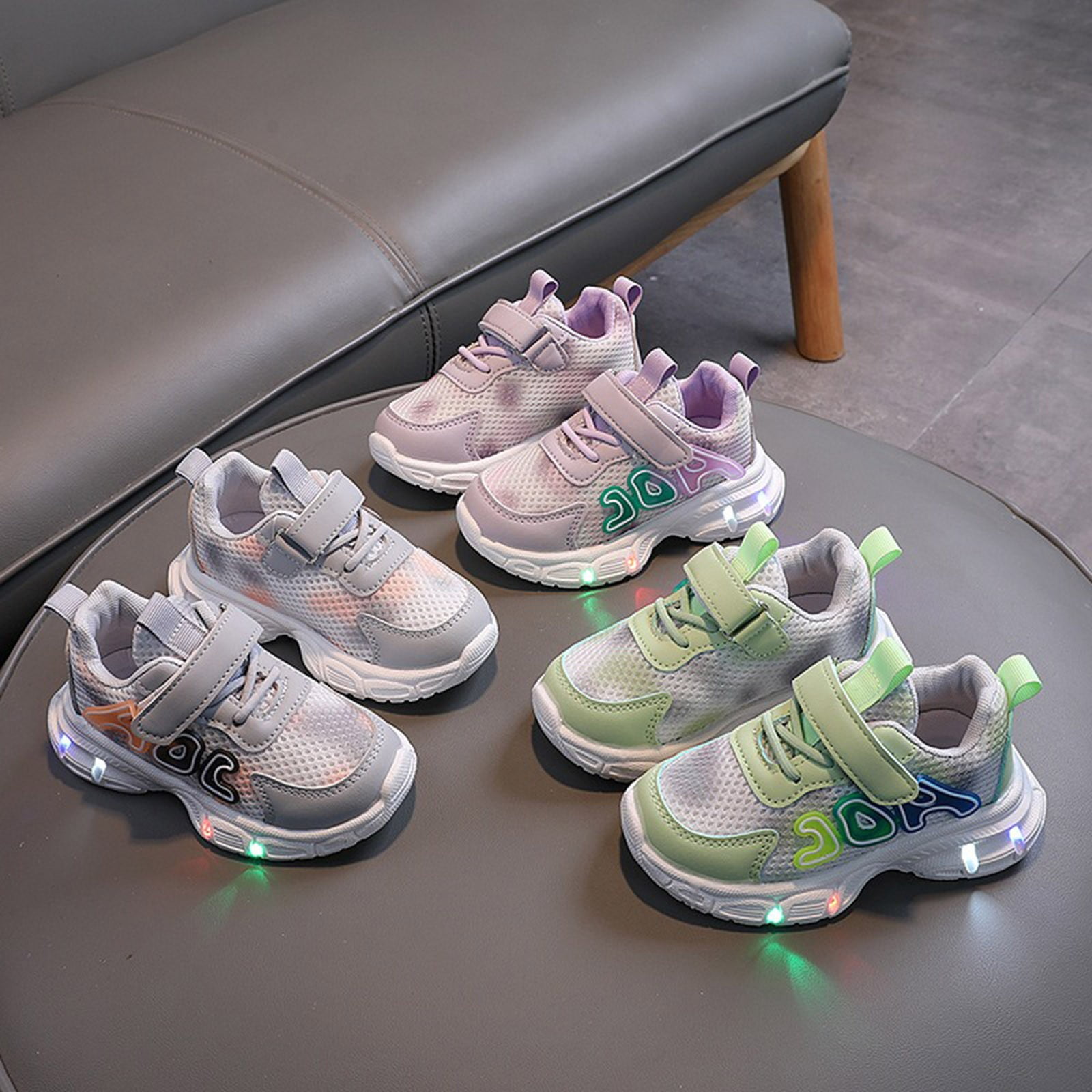 Baby Led Lights Shoes Lightweight Barefoot Walking Shoes Non-Slip ...