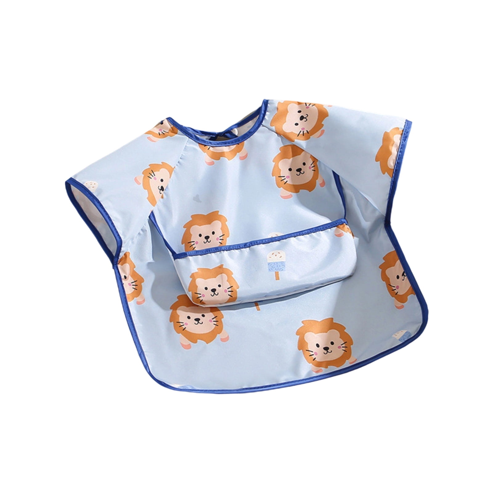 Baby Led Weaning Bib Apron with Spill Pocket Soft Lightweight Fabric ...