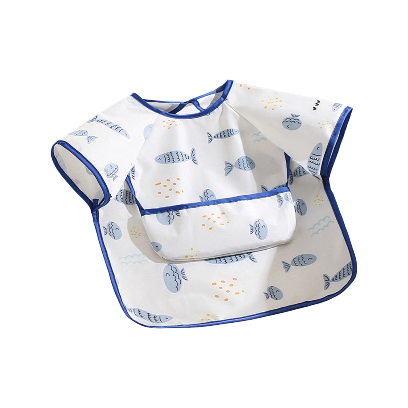 Baby Led Weaning Bib Apron with Spill Pocket Soft Lightweight Fabric ...