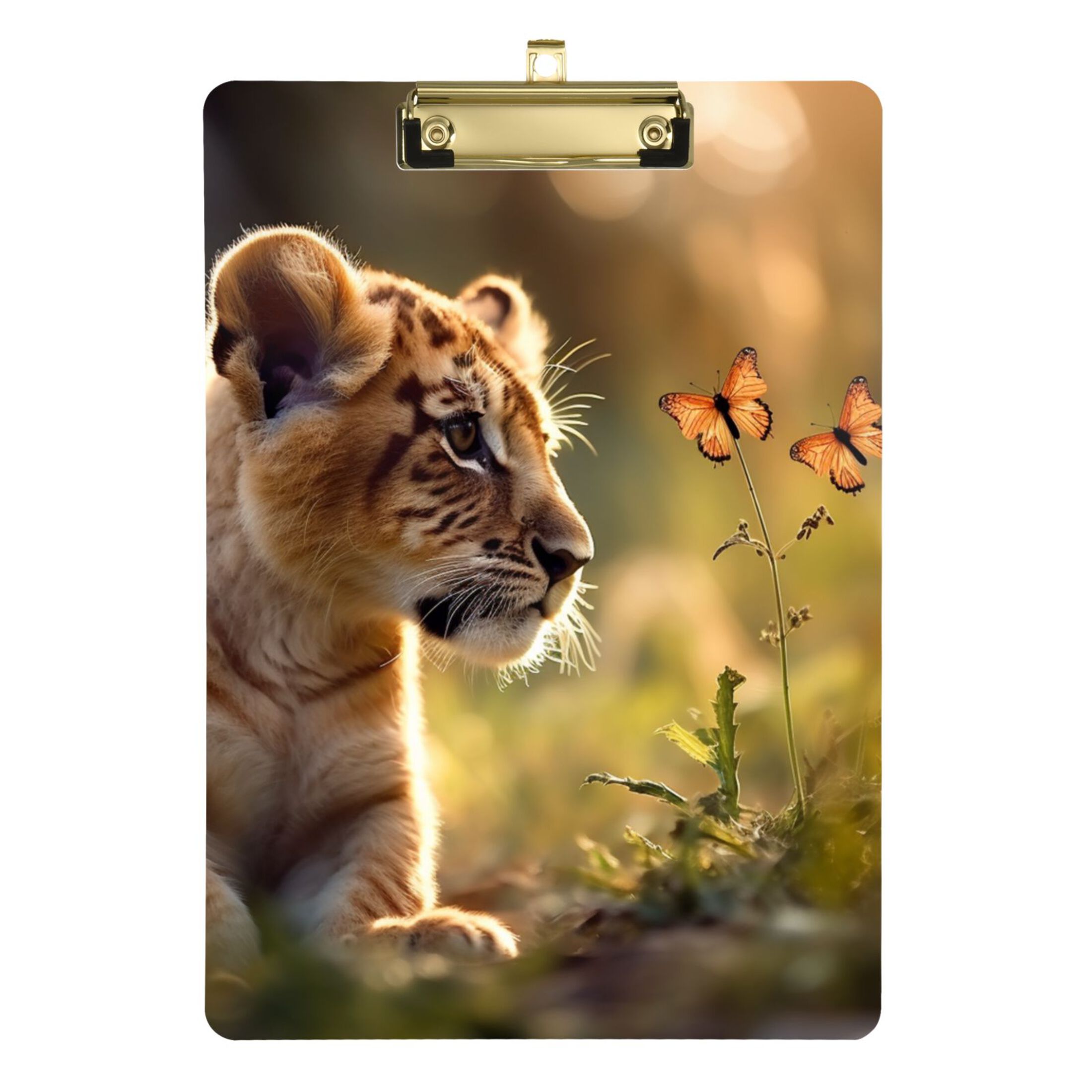 Baby Lion Play with Butterflies Acrylic Clipboard Drawing Board ...