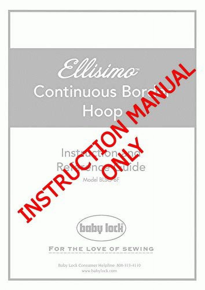 Baby Lock Ellisimo BLSO-BF Hoop Instruction Manual Reprint - Walmart.com