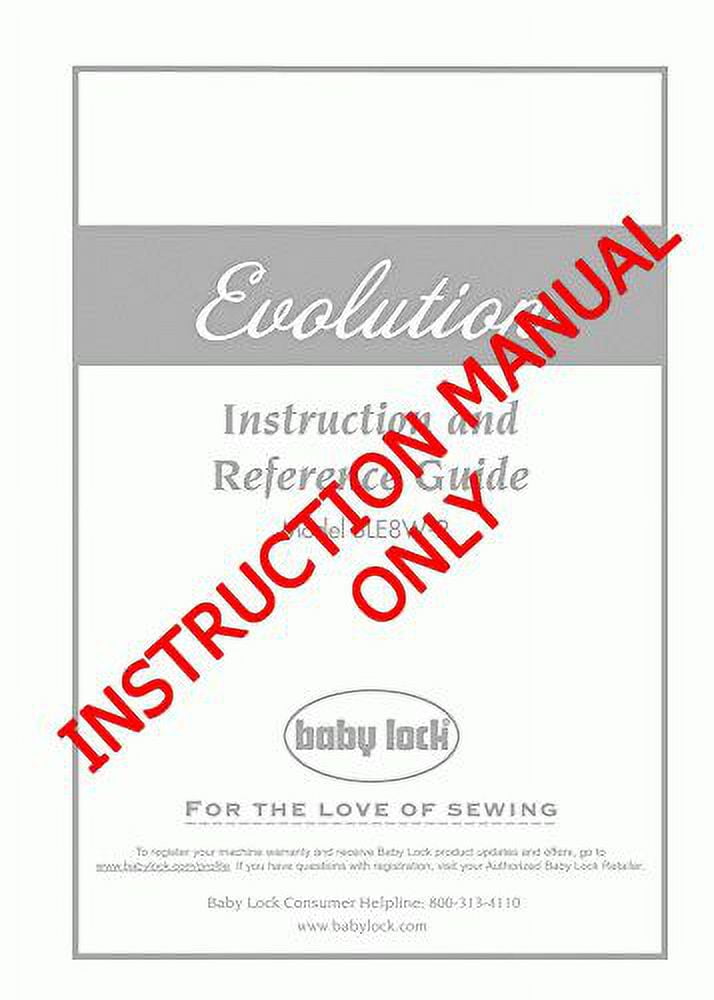 Baby Lock Evolution BLE8W-2 Serger Instruction Manual - Walmart.com