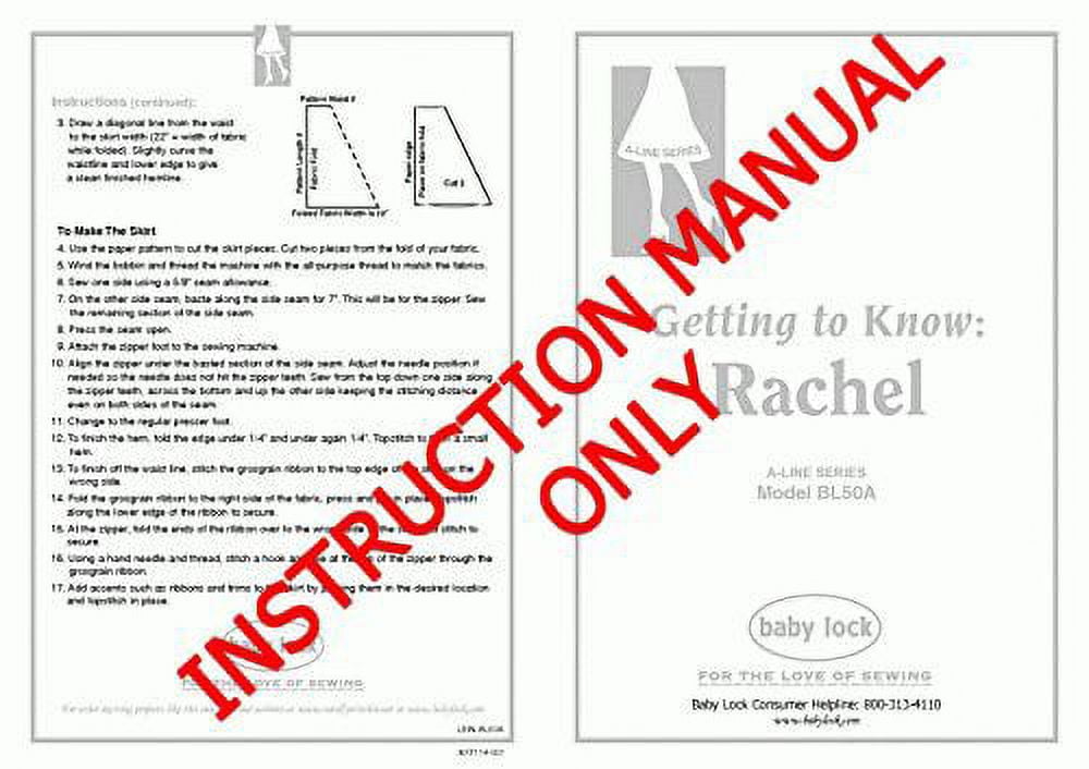 Baby Lock Rachel BL50A Sewing Getting to Know Manual - Walmart.com