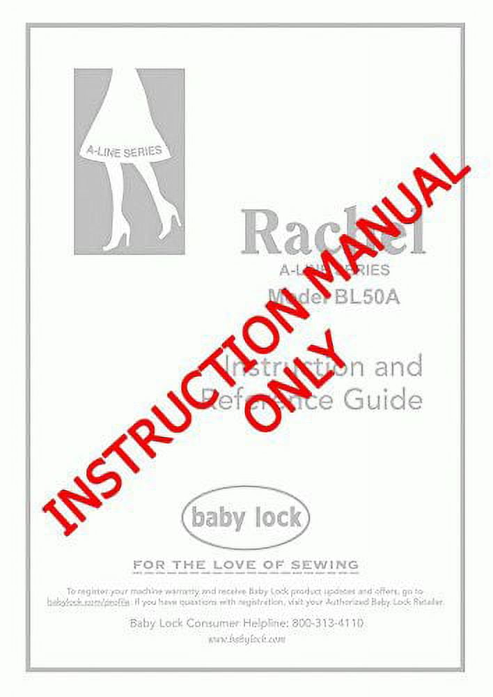 Baby Lock Rachel BL50A Sewing Instruction Manual Reprint - Walmart.com