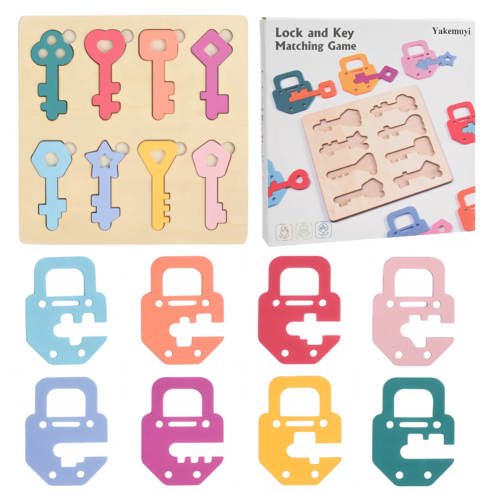 Baby Lock and Key Matching Puzzle | Montessori Sensory Toy for Color ...