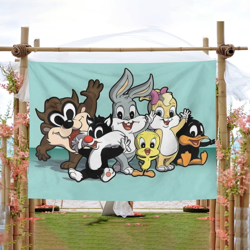 Baby Looney Tunes pattern wall hanging 50*60 inches high-quality peach skin velvet material ...