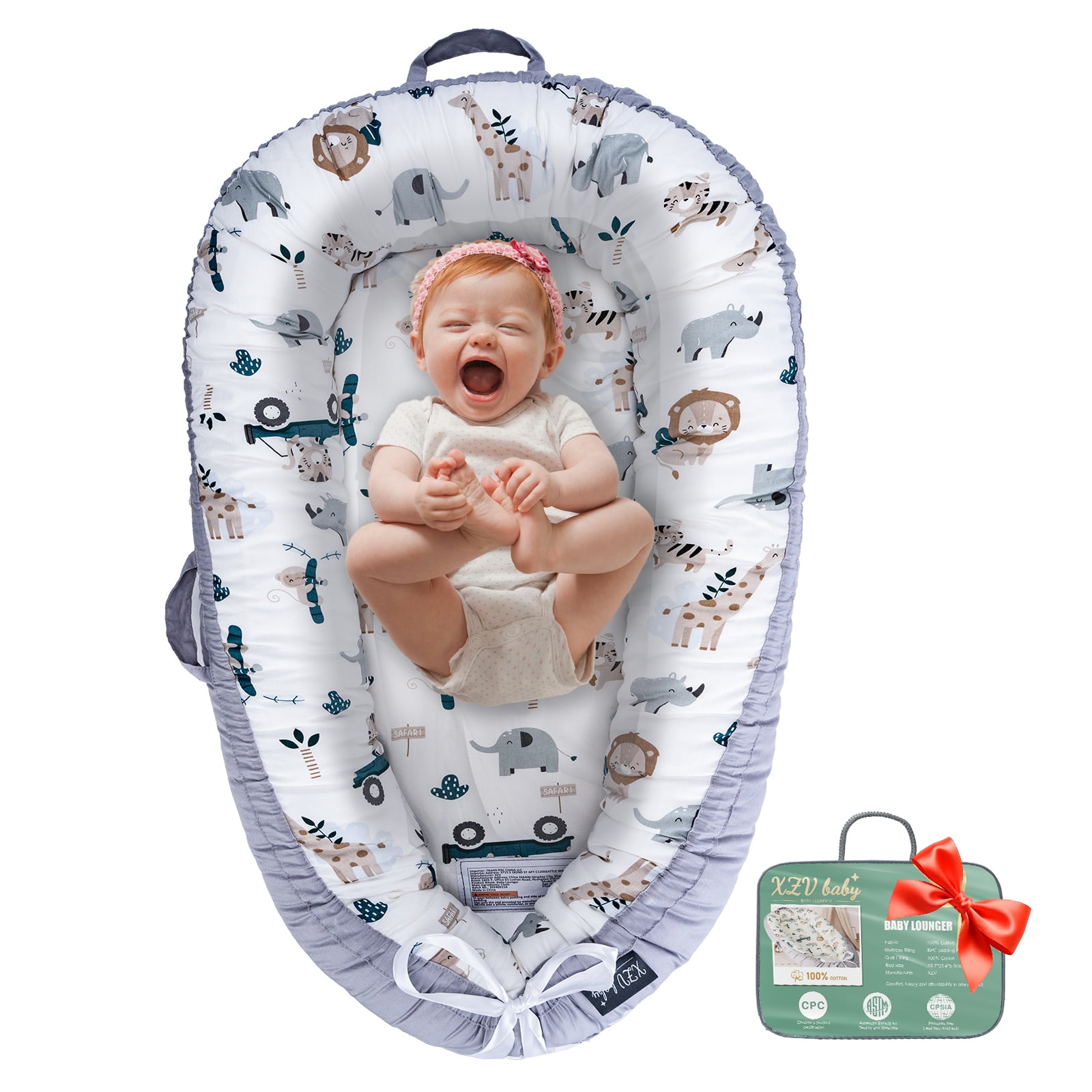 Baby Lounger for Newborn 0-24 Months, Infant Lounger with Breathable ...
