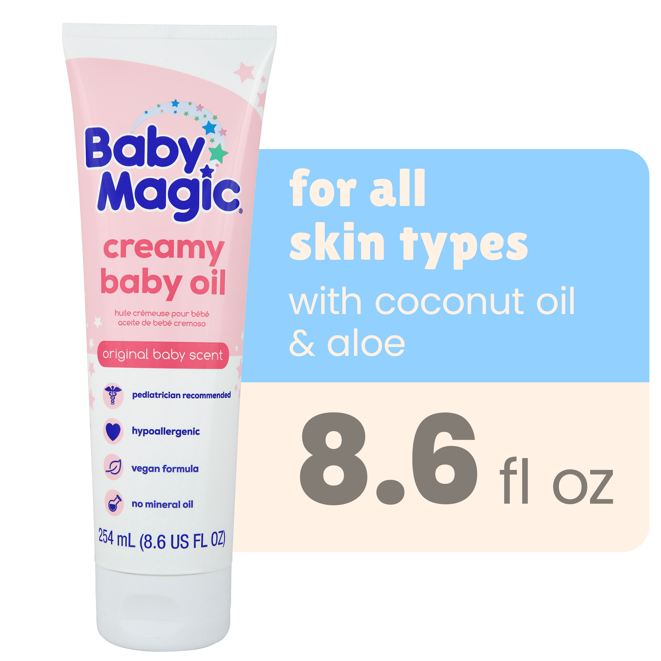 Baby Magic Creamy Baby Oil Lotion, Hypoallergenic, 8.6 fl oz, with ...