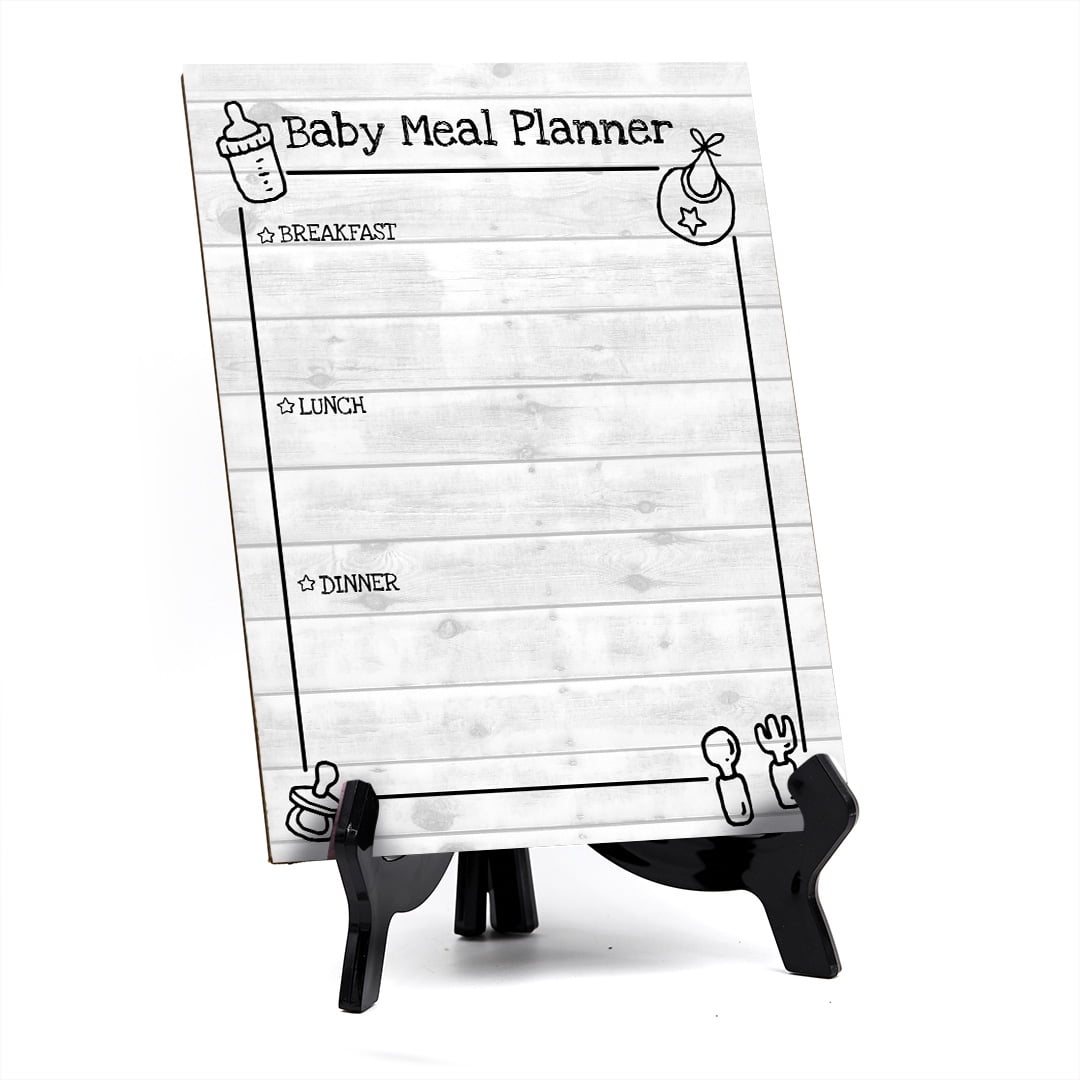 Baby Meal Planner Breakfast, Lunch, Dinner (bullet list) Wipe Dry Table ...