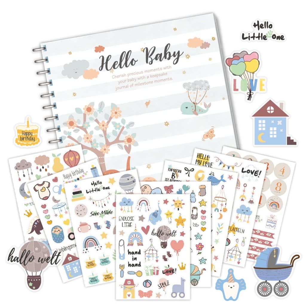 Baby Memory Book with Sticker for Baby Boy or Girl First Year Baby ...