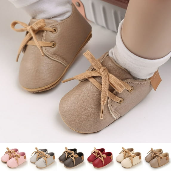Baby Mid-Top First Walker Shoes Shoelaces Boy Girl Barefoot Shoe Soft ...