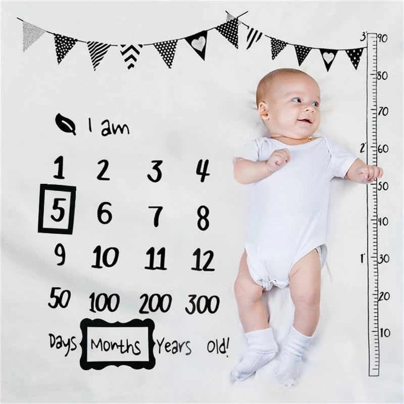 Baby Milestone Blanket Infant Photo Props Background Mats Portray ...