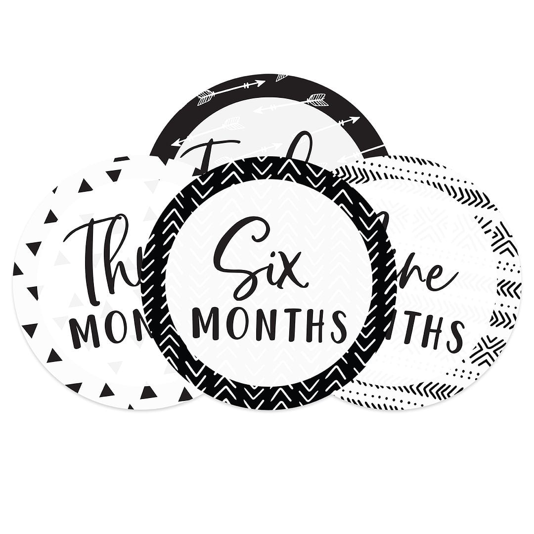 Baby Milestone Signs / Black And White Monthly Milestones / Geometric ...