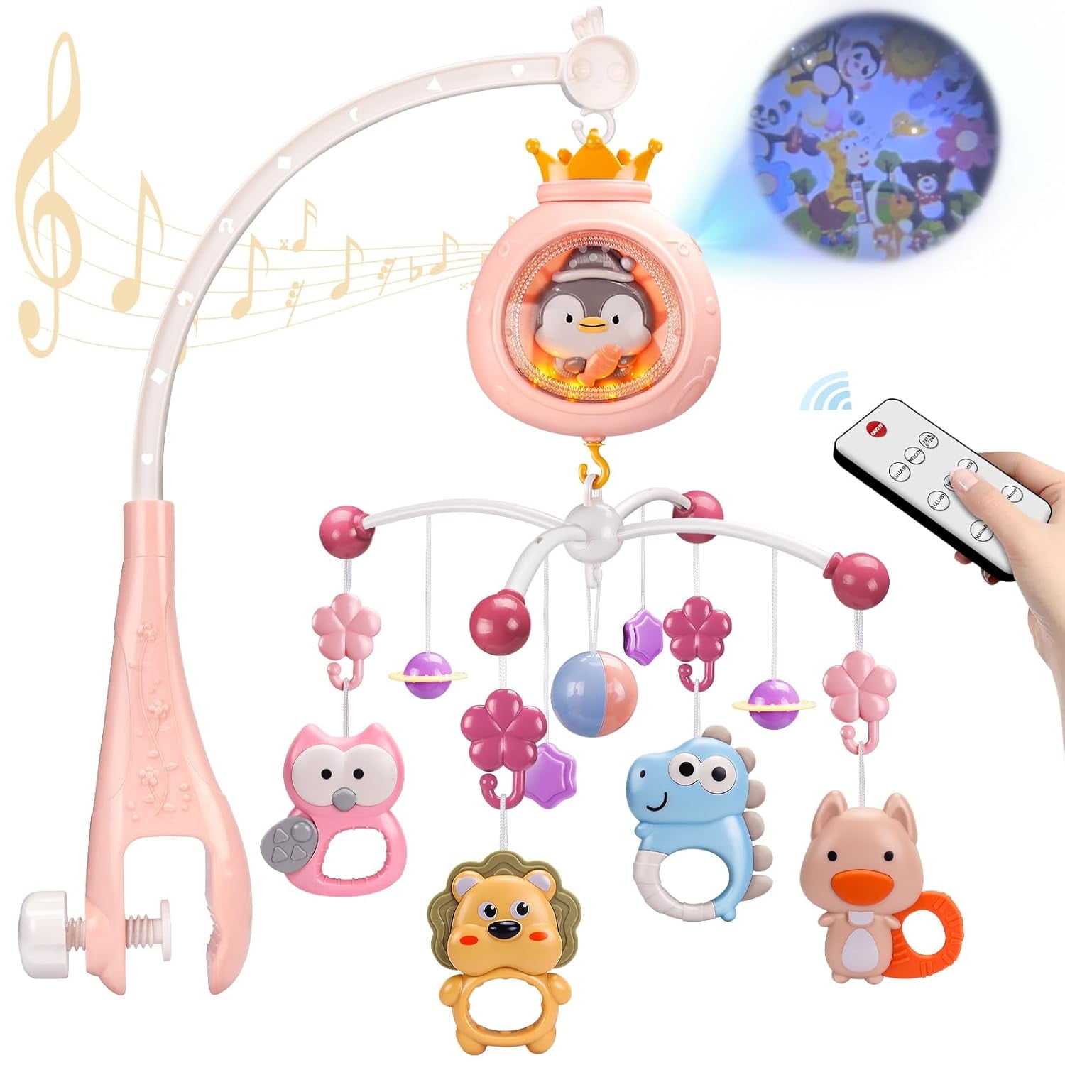 Baby Mobile for Crib, Crib Mobiles with Music and Lights, Nursery ...