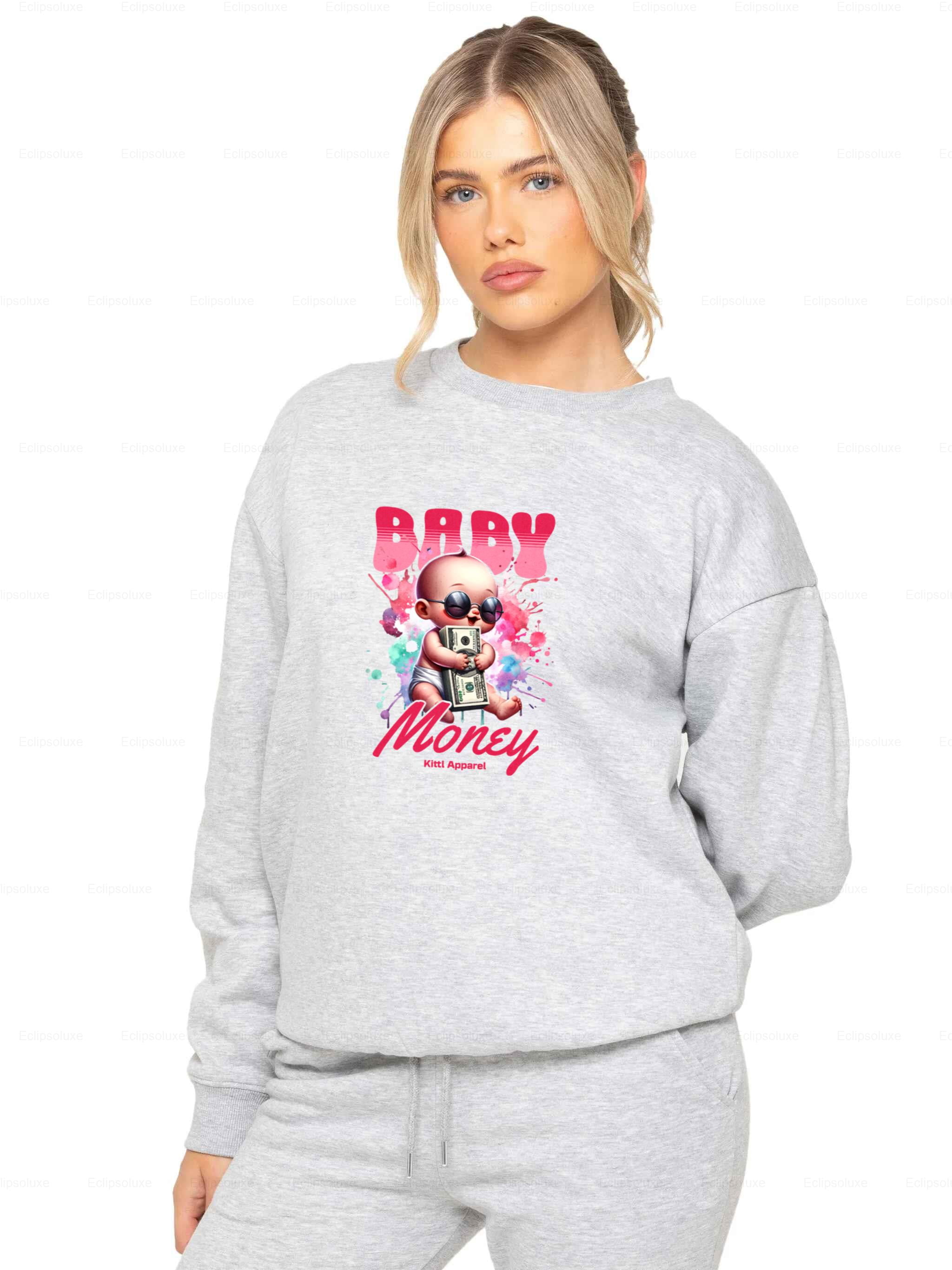 Baby Money Sweatshirt Celebrate Penny Cute Clever Style Everyday ...
