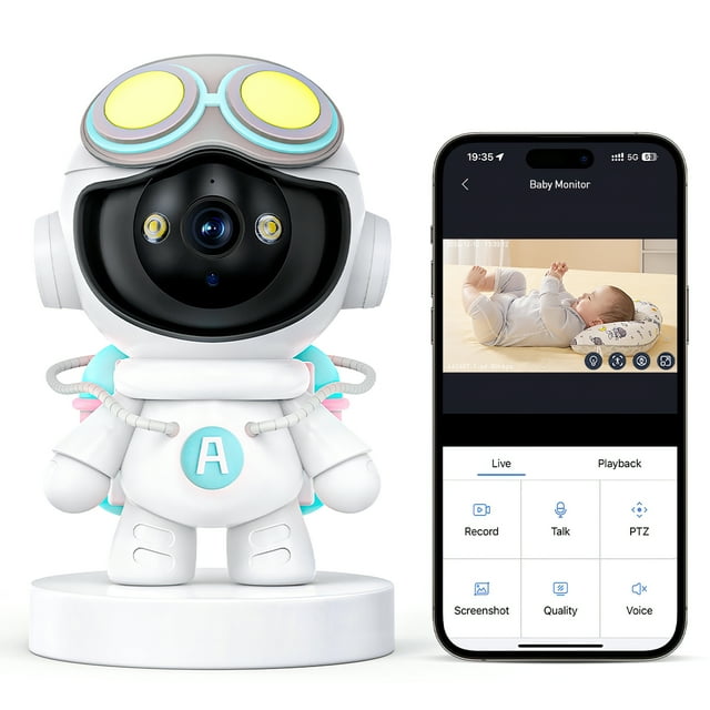 GPED 2K Indoor Security Camera for Baby Monitor, Dog Camera with Motion ...