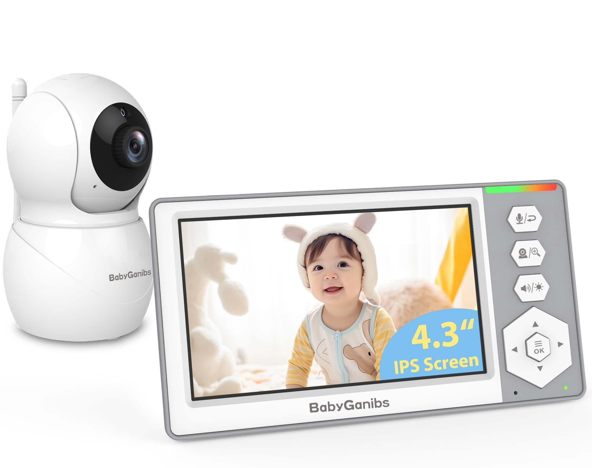 Baby Monitor with Camera and Audio, 4.3'' Video Baby Monitor with ...