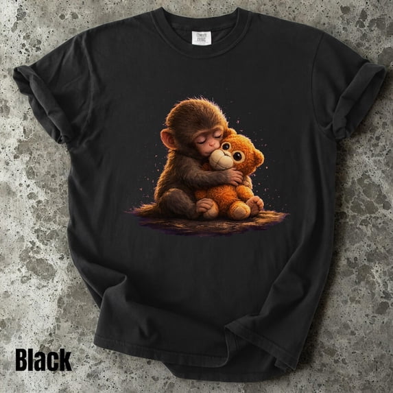 Baby Monkey Graphic Shirt Style Emotional Animal Illustration Comfort ...