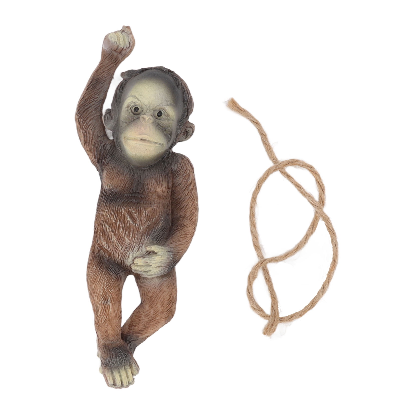Baby Monkey Hanging Statue Carving Resin Brown Monkey Sculptures For ...
